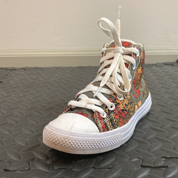 Raad | Shoes | Raad Orange And Red Japanese Dragon Unisex Sneakers Size ...